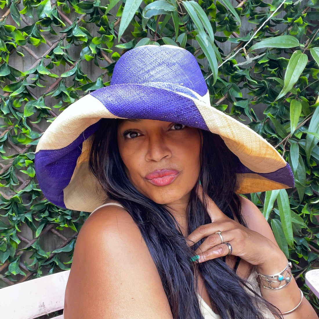 Peak and Brim - Wide Madaraff Straw Hat Stripey