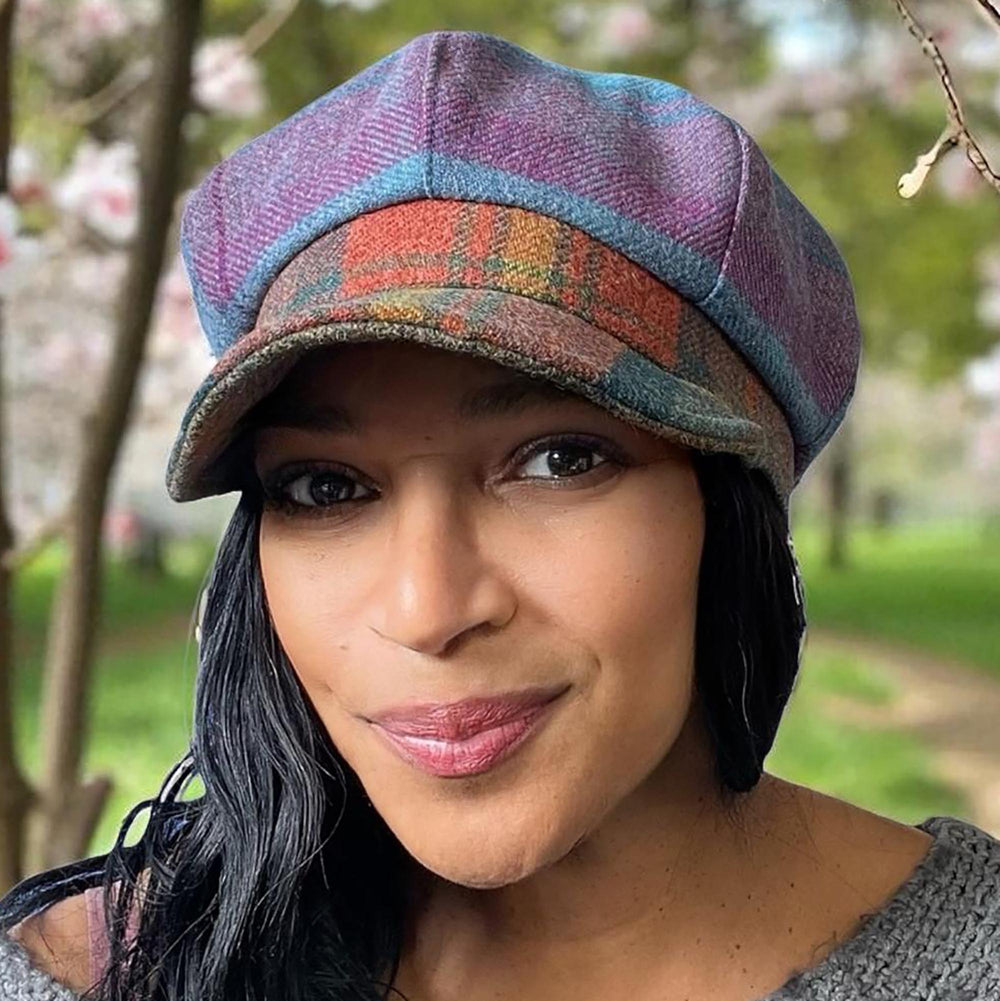 Peak and Brim - Bright Tweed Baker Boy Cap, Vintage Style & Water Resistant